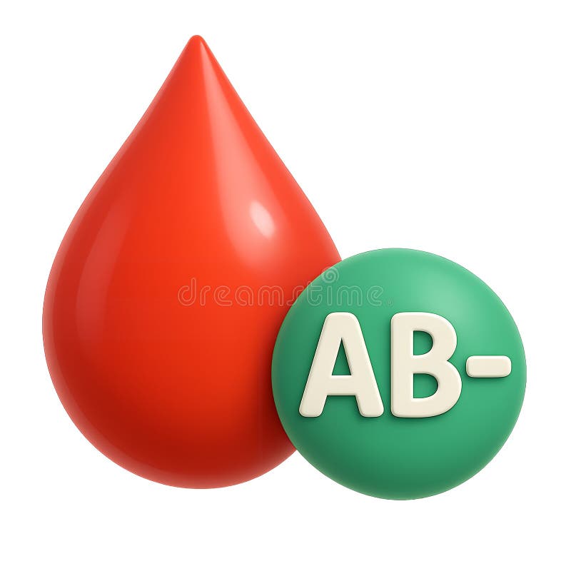 Blood Drop with AB Negative Type Stock Illustration - Illustration of ...