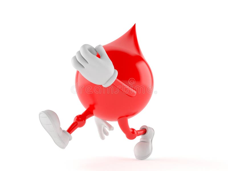 Blood Drop Running stock vector. Illustration of cartoon - 53668446