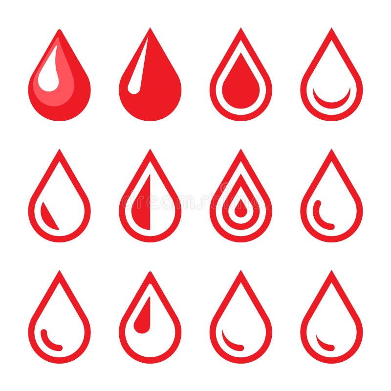 Blood Drop Emblem. Logo Template. Icon Set Stock Vector - Illustration ...