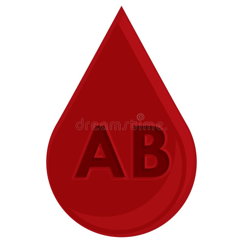 Blood Drop with Blood Group Ab. Vector Illustration Decorative Design ...