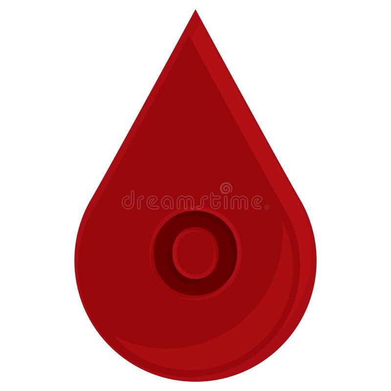 Blood Drop with Blood Group O. Vector Illustration Decorative Design ...
