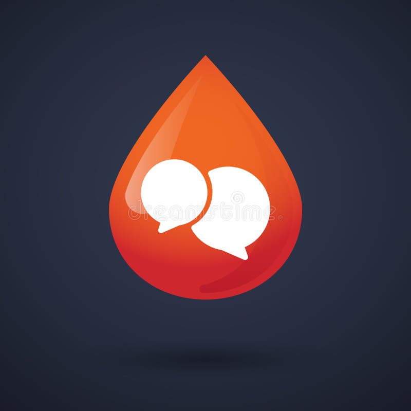 Blood Drop Icon with a Comic Balloon Stock Illustration - Illustration ...