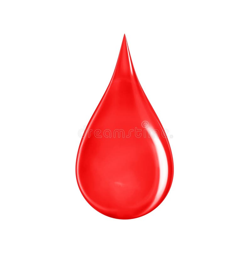 Blood Drop Isolated on White. Red Drip of Blood Icon Stock Illustration ...