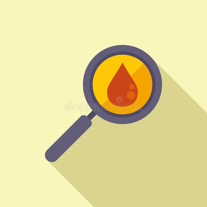 Blood Drop Magnifier Icon Flat Vector. Positive Result Stock Illustration - Illustration of ...