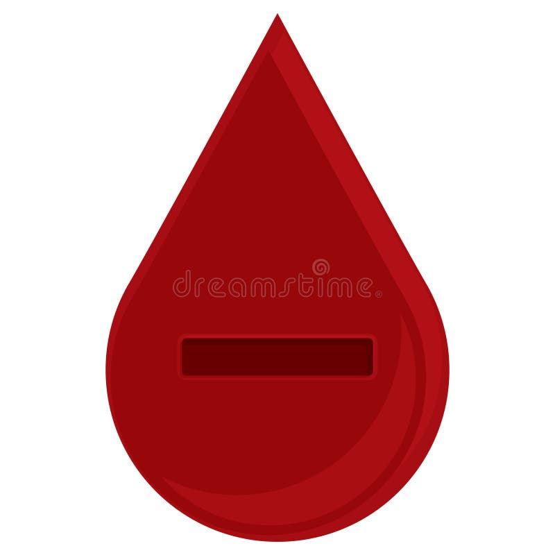 Blood Drop with Minus Sign. Vector Illustration Decorative Design Stock ...