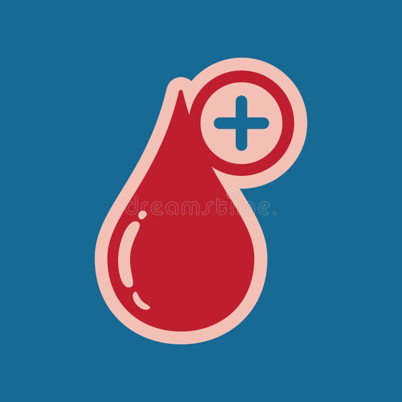Blood Drop with Plus Sign. Vector Illustration Decorative Design Stock ...