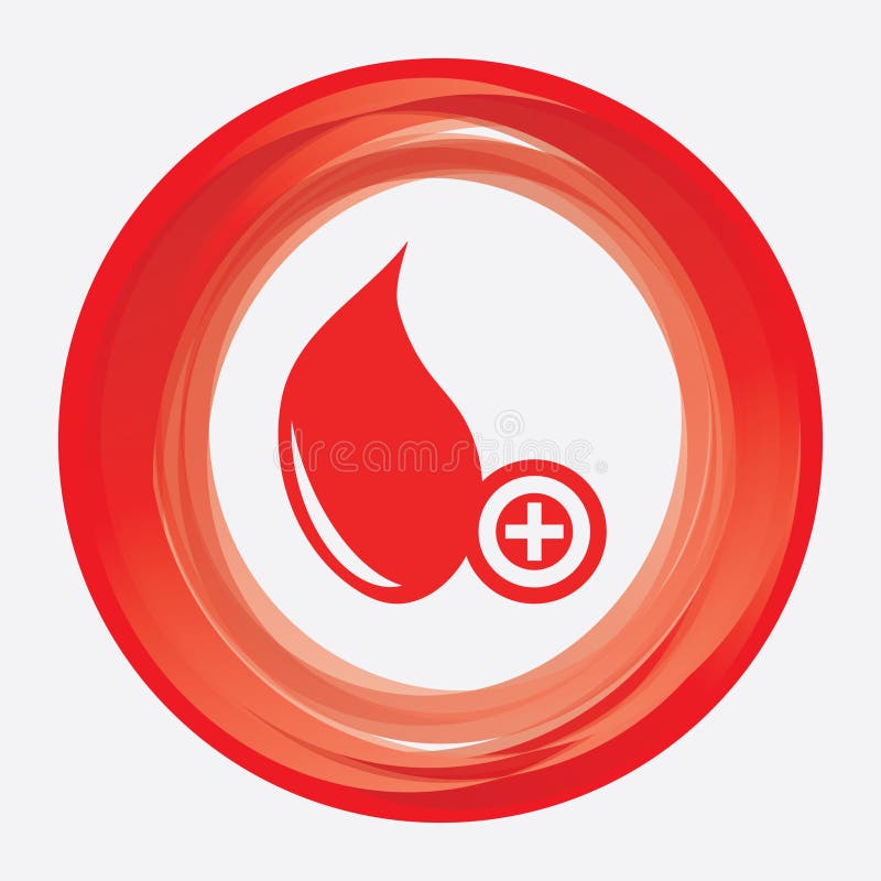Blood Drop with Plus Sign. Vector Illustration Decorative Design Stock ...