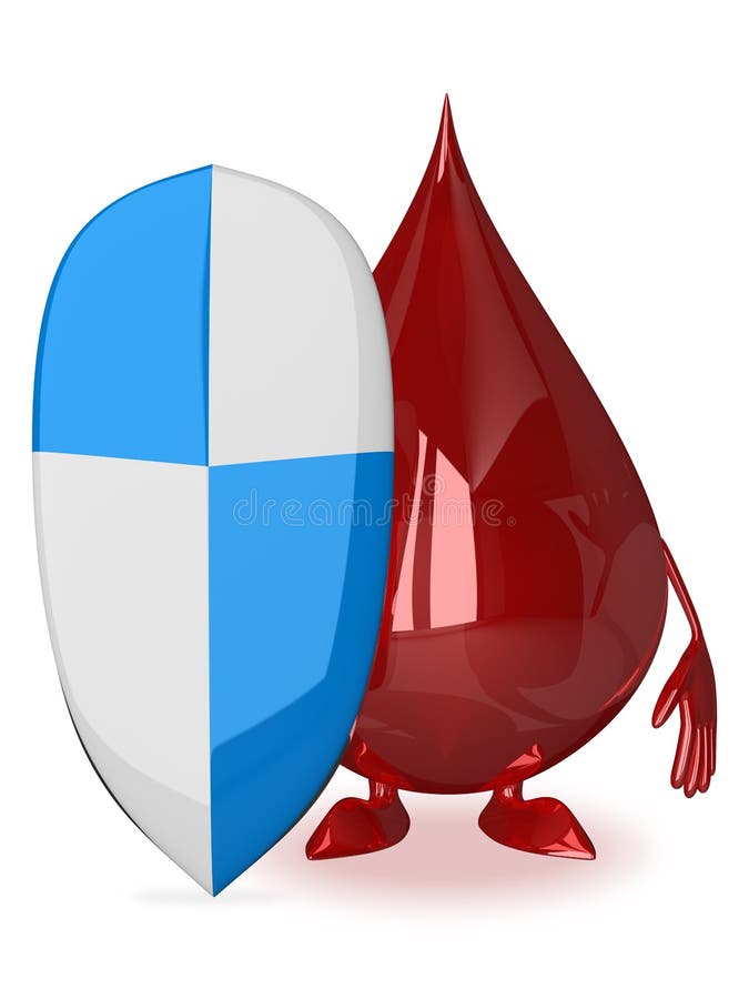 Blood drop with shield stock illustration. Illustration of bleed - 50528567