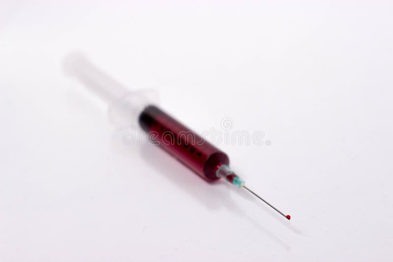 Blood Drop at a Tip of a Needle Syringe Stock Photo - Image of closeup ...