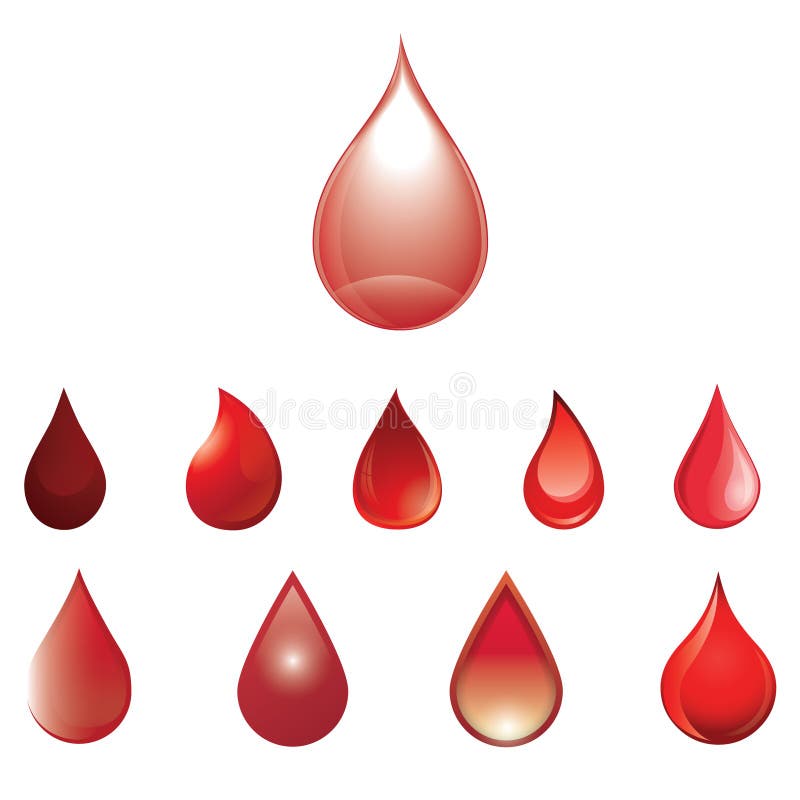 Blood Drops Collection. Vector Illustration Decorative Background ...