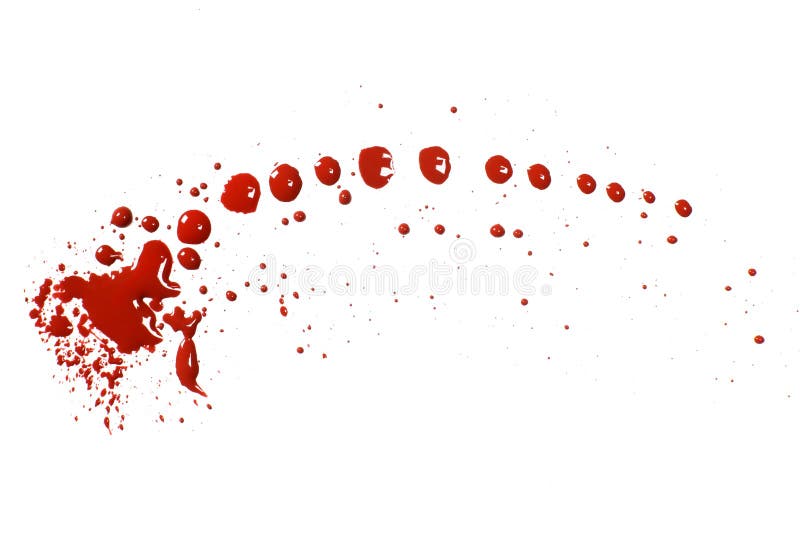 Blood Drops, Splatter or Puddle Isolated on White Stock Image - Image ...