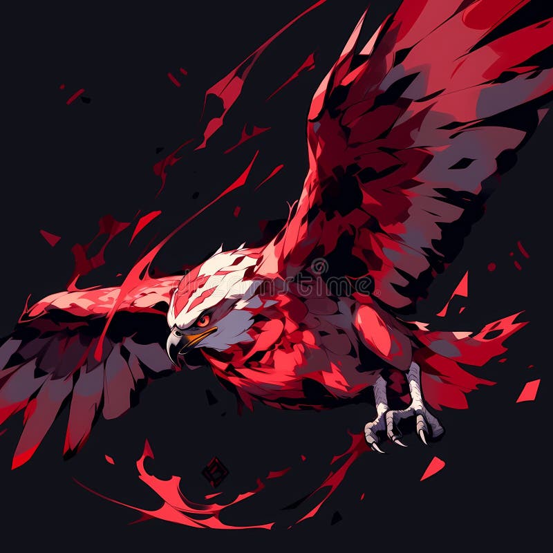 Blood Eagle Mid Flight, Red Design, Mascot Design, Eagle Flying Stock ...