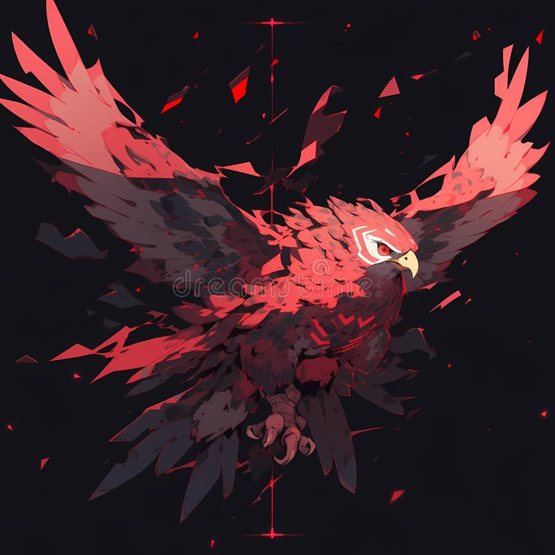 Blood Eagle Mid Flight, Red Design, Mascot Design, Eagle Flying Stock ...