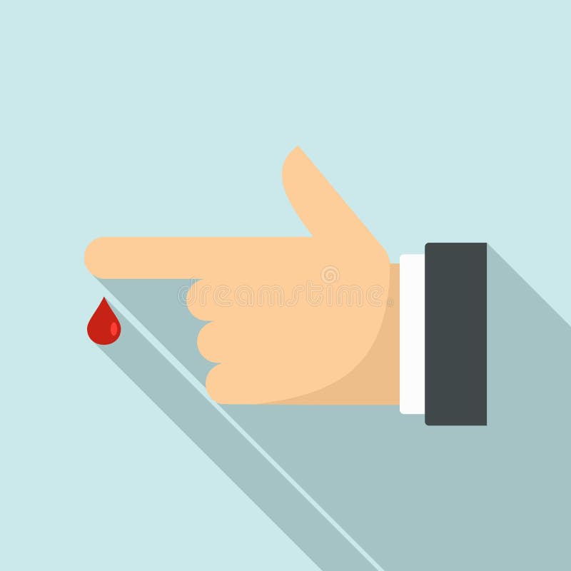 Blood on Finger Icon on White Background. People Hand Injured Sign ...