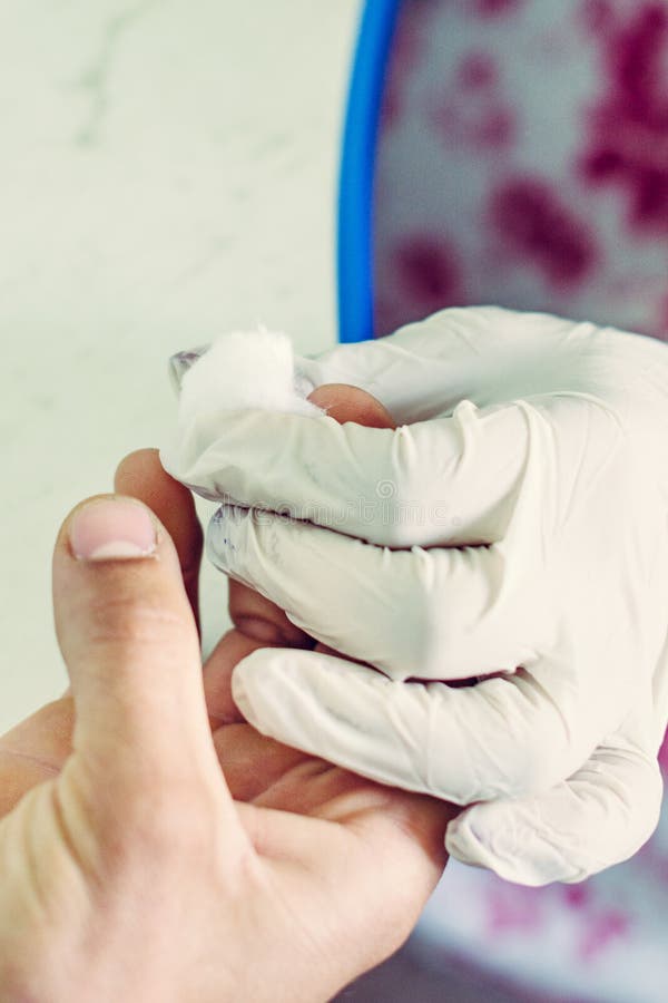 Blood Glucose Meter, Glucometer and Patient, the Procedure Takes Place ...