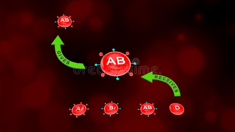 Blood Group AB with Receivers and Accepting Blood Groups Stock ...