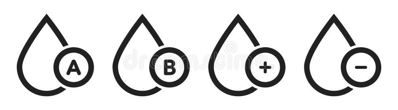 Blood Group Vector Icons. Drops of Blood Stock Vector - Illustration of ...