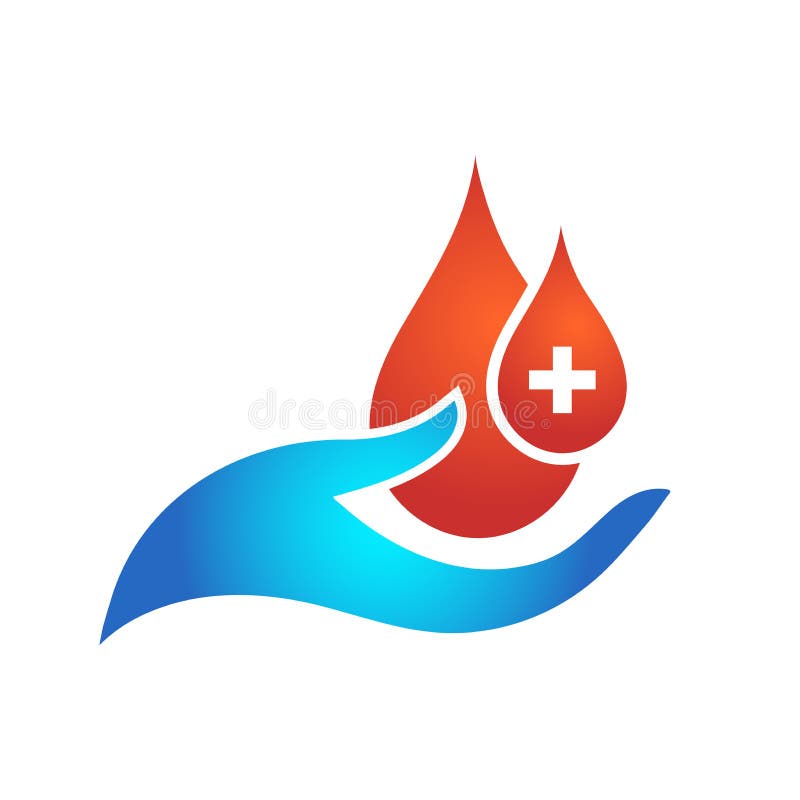 Blood Donation Logo Icon in Hand. Stock Vector - Illustration of icon ...