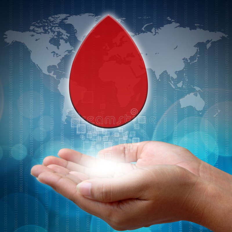 Blood Cells in Hands - Shaped Blood Drop Stock Image - Image of donate ...