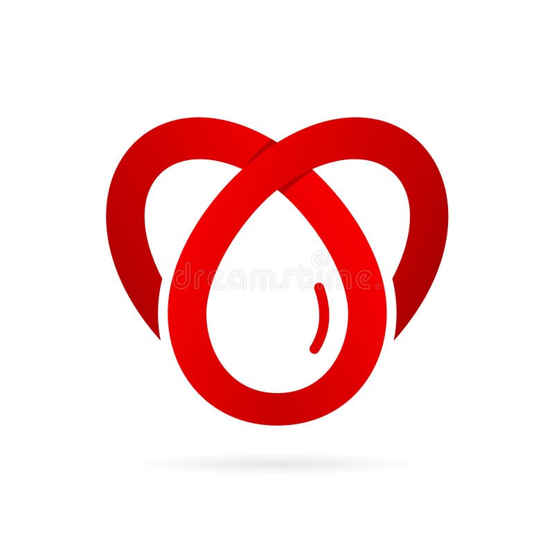 Blood and Heart Logo Design, Blood Donation Symbol Stock Vector ...