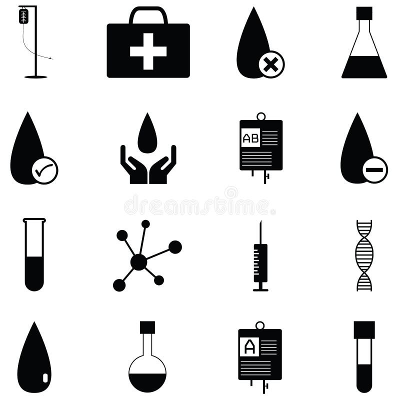 Blood icon set stock vector. Illustration of blood, element - 107346464