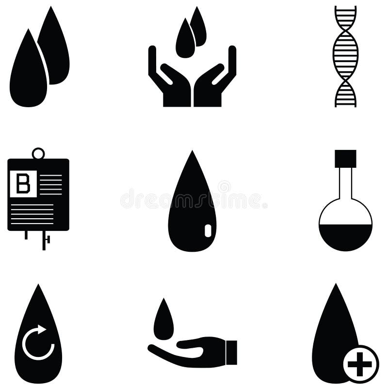 Blood icon set stock vector. Illustration of heart, medicine - 107346618