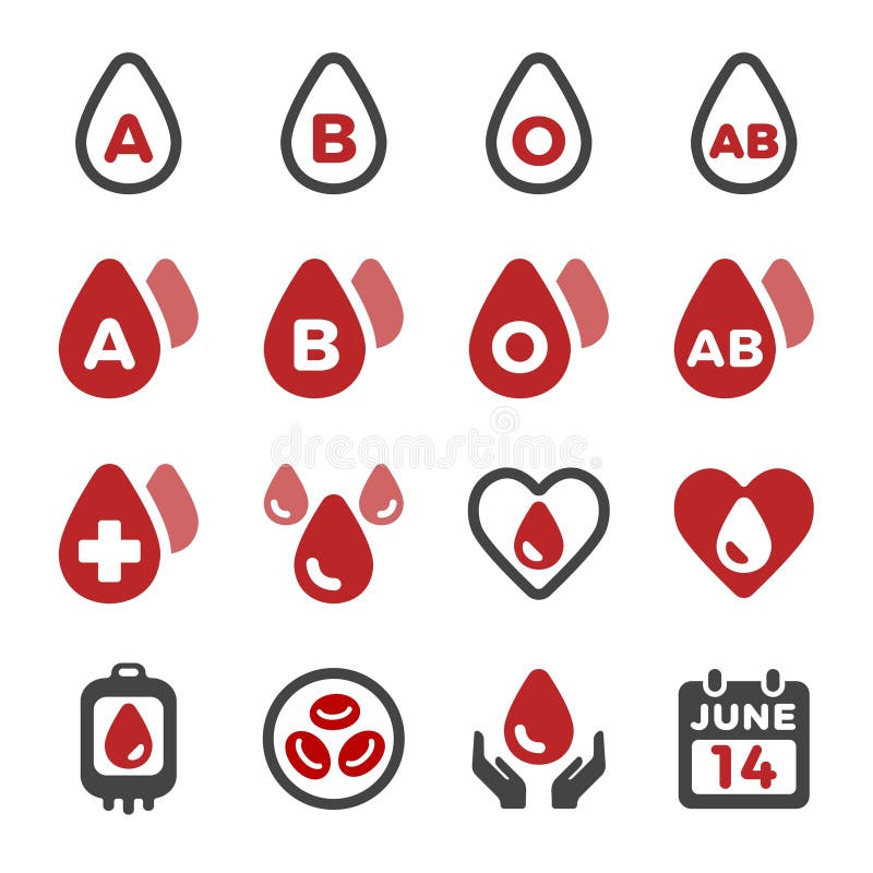Blood icon set stock vector. Illustration of check, medical - 136577398