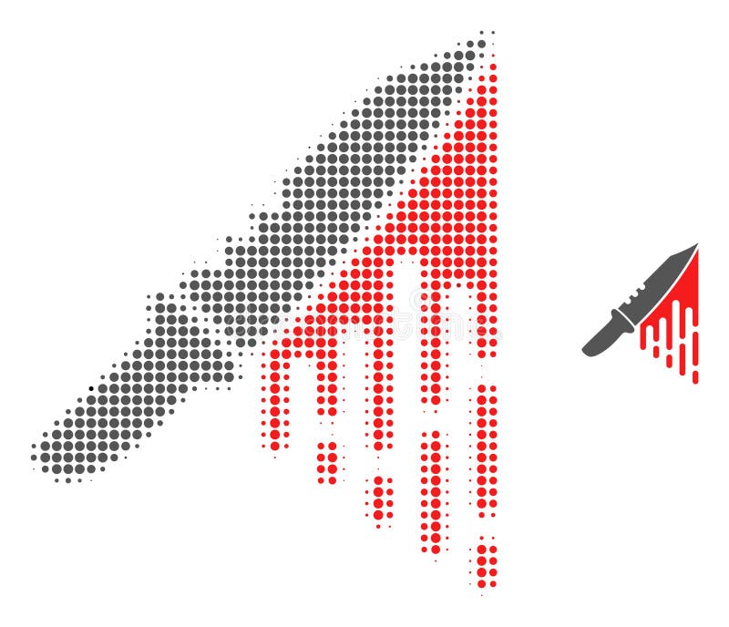 Blood Knife Halftone Dotted Icon Stock Vector - Illustration of vector ...
