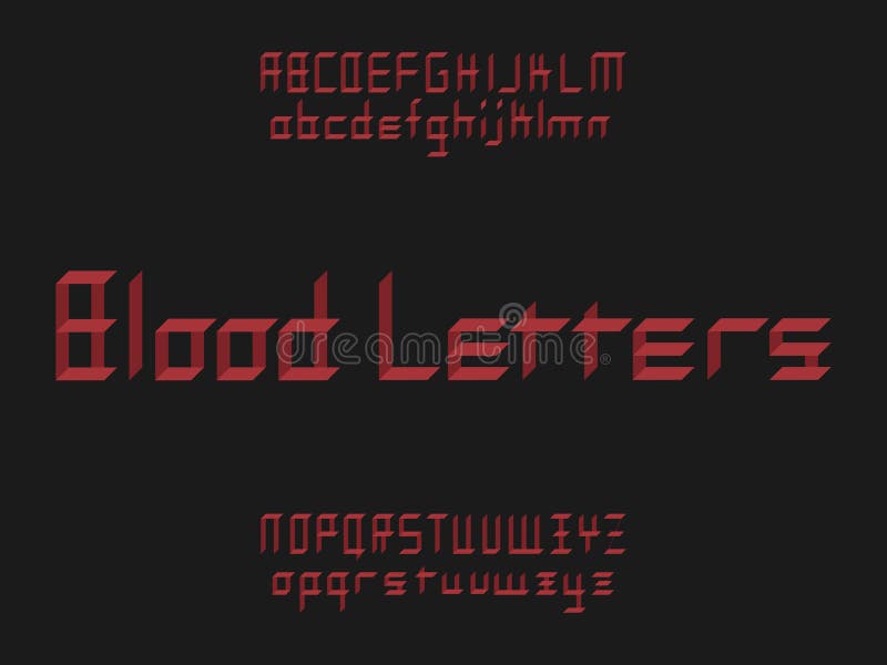 Blood Letters Font. Vector Alphabet Stock Vector - Illustration of font ...