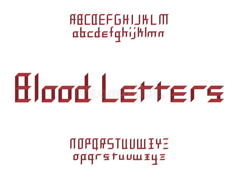 Blood Letters Font. Vector Alphabet Stock Vector - Illustration of ...