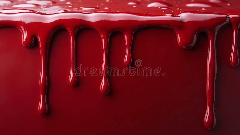Blood-like Substance Dripping Horizontal Surface Deep Red Flowing Stock ...