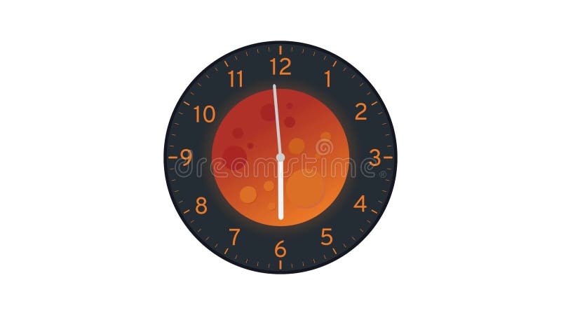 Blood Moon Concept Wall Clock Animation Loop Stock Footage - Video of ...