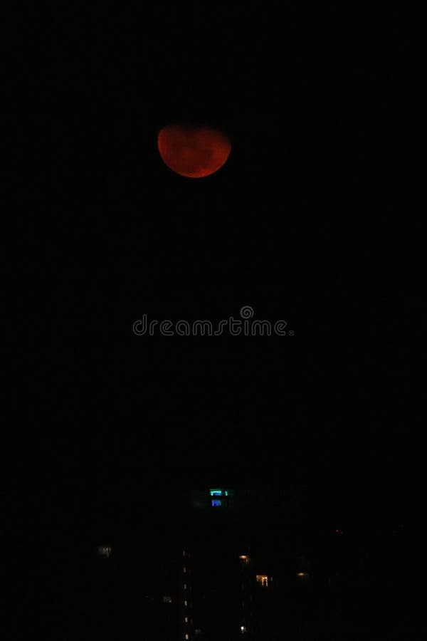 Blood Moon in the Sky during Nighttime Stock Photo - Image of high ...