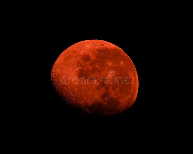 A Blood Moon in the Sky during a Super Blood Moon Eclipse Stock Photo ...
