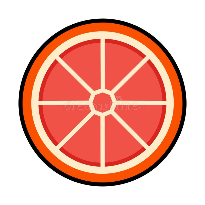 Blood Orange Slice Flat Icon. Citrous Fruit Vector Illustration Stock Vector - Illustration of ...