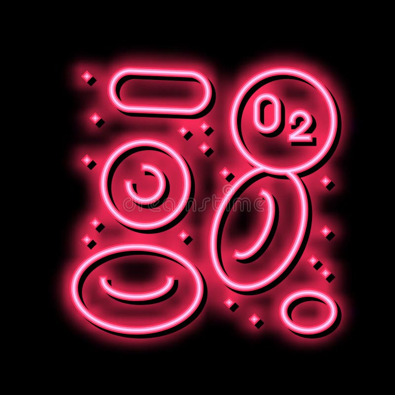 O2 Oxygen Neon Glow Icon Illustration Stock Vector - Illustration of ...
