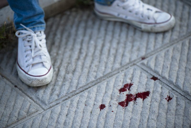 Blood on pavement stock image. Image of assault, beautiful - 15759661