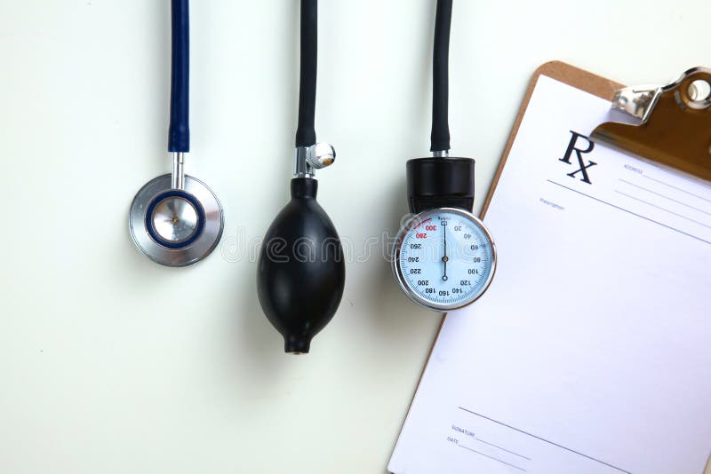 Blood Pressure Meter Medical Equipment on White Stock Image - Image of ...