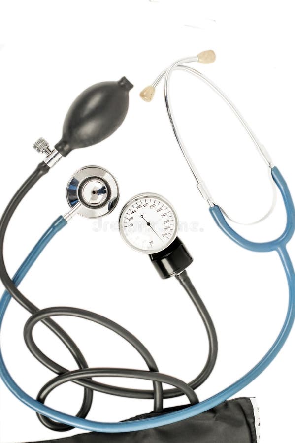 A Stethoscope on Blue Background with a Spring Flowers Stock Image ...