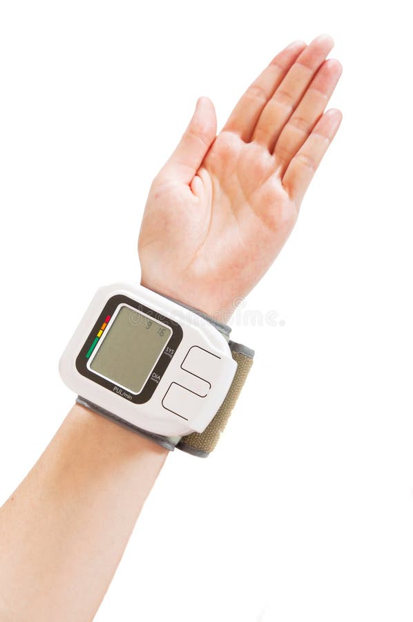 Blood Pressure Monito on Hand Stock Image - Image of hand, blood: 25836175