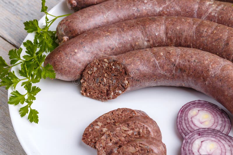 Blood pudding sausage stock photo. Image of delicious - 80250504