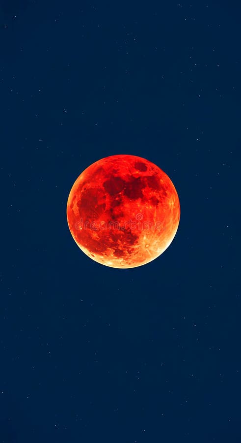 Blood-red Moon during the Total Lunar Eclipse. Stock Illustration ...