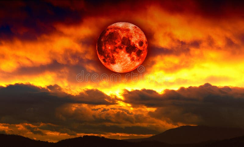 Blood Red Moon Stock Photo - Image: 40252230