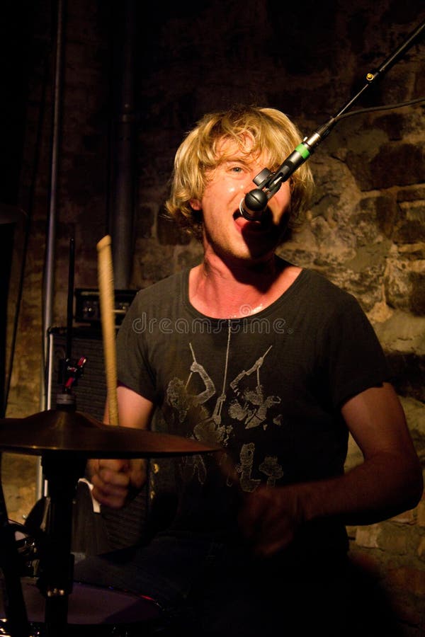 Blood Red Shoes in Session at Bowery Electric Editorial Photography ...