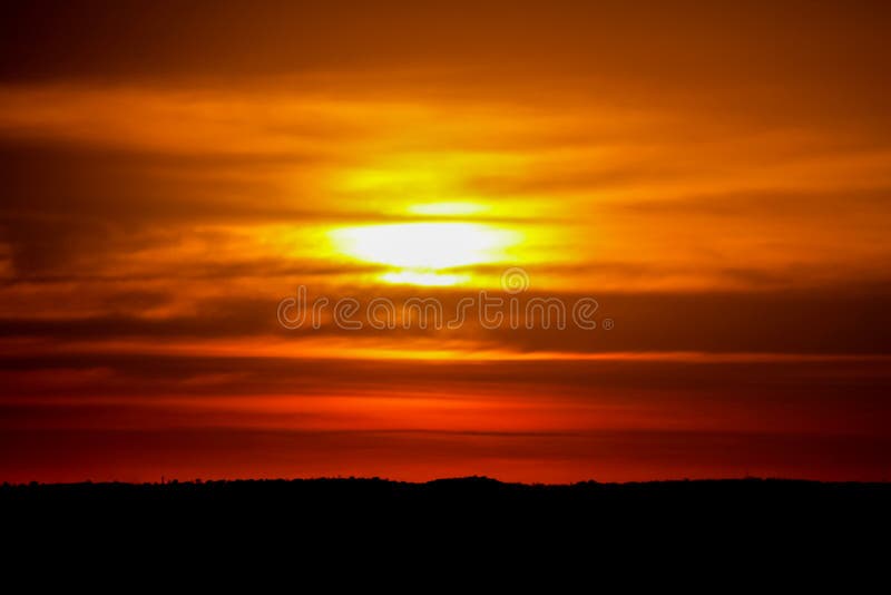 Blood Red Sunset with Dark Clouds Stock Image - Image of glow, africa ...