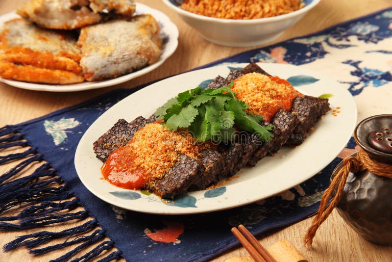 Pig Blood Cake stock photo. Image of cake, brown, cilantro - 26770376