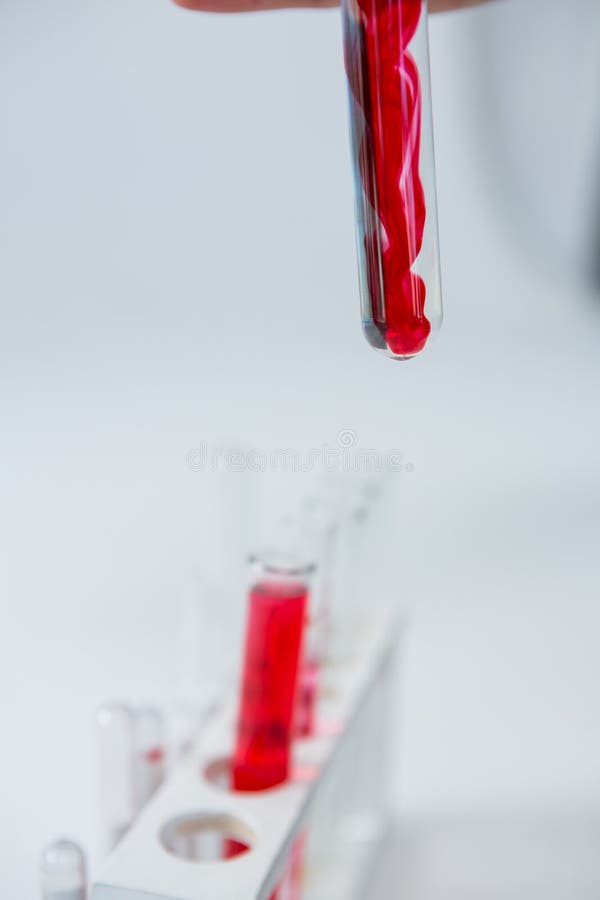 Blood Sample Being Drop into Test Tubes Stock Photo - Image of test ...