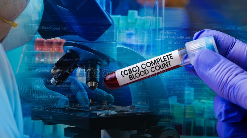 Blood Sample for CBC Complete Blood Count Analysis Tests in Lab Stock ...