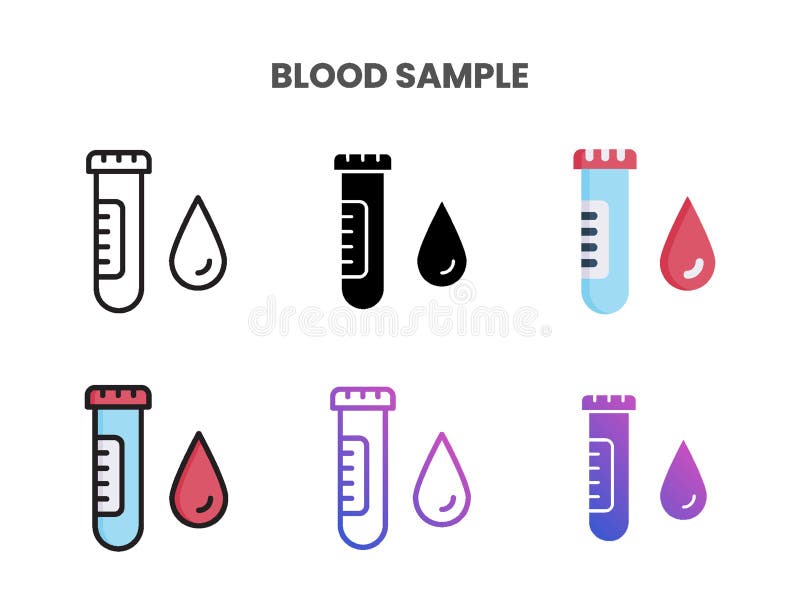 Blood Sample Icons Set with Different Styles. Stock Vector ...