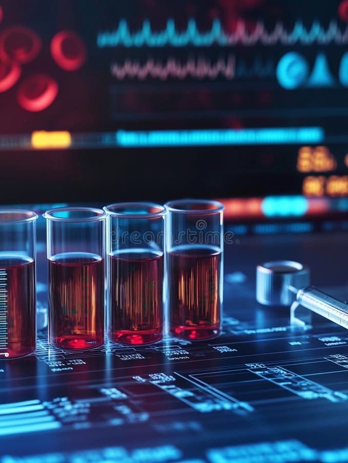 Laboratory Analysis of Blood Samples with Digital Display Showcasing ...